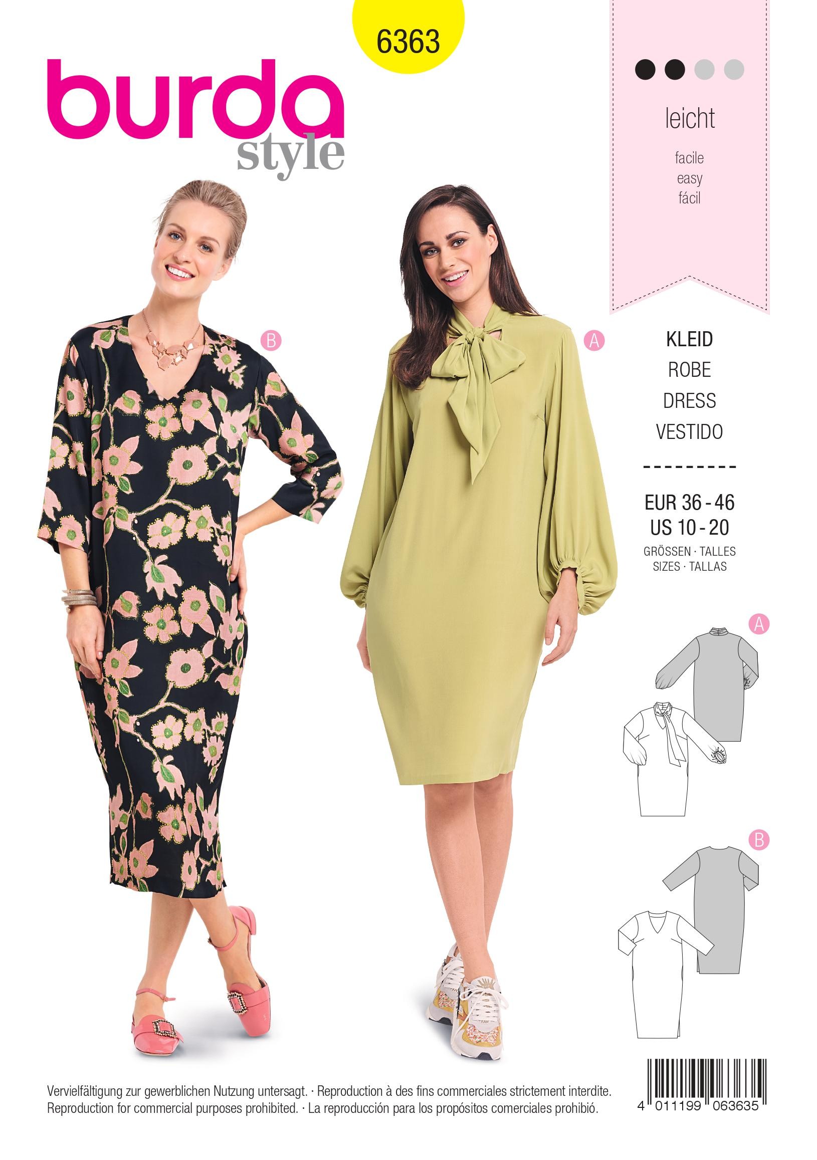 Patron robe femme Burda N°6363