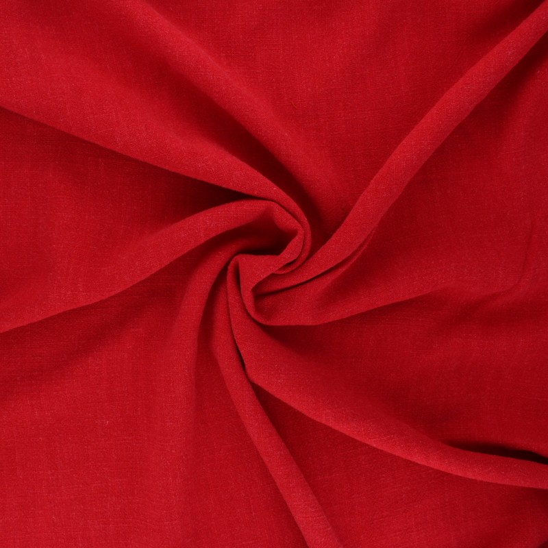 Tissu lin viscose uni - rouge - Ma Petite Mercerie