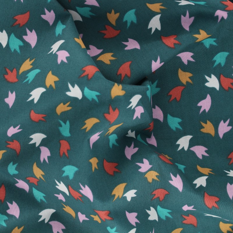 Tissu popeline de coton Pucy - vert - MPM